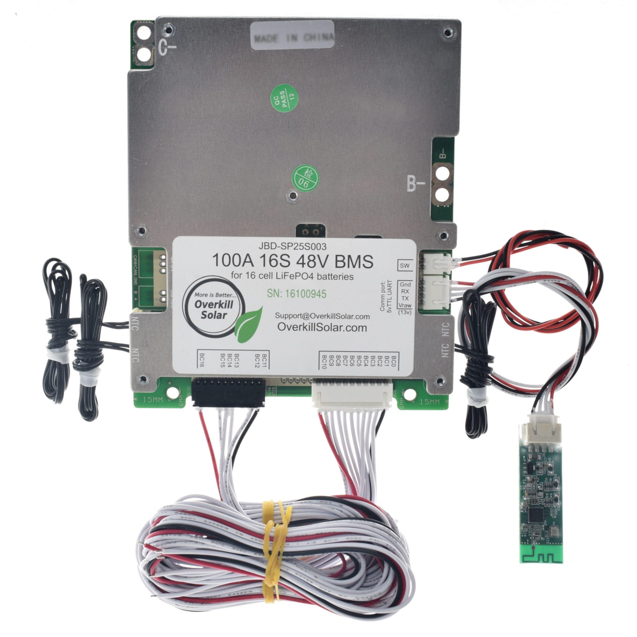 16s BMS 100a for LifePo4 without Wires – Overkill Solar