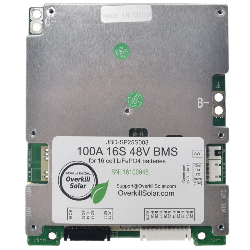 16s BMS 100a for LifePo4 without Wires – Overkill Solar