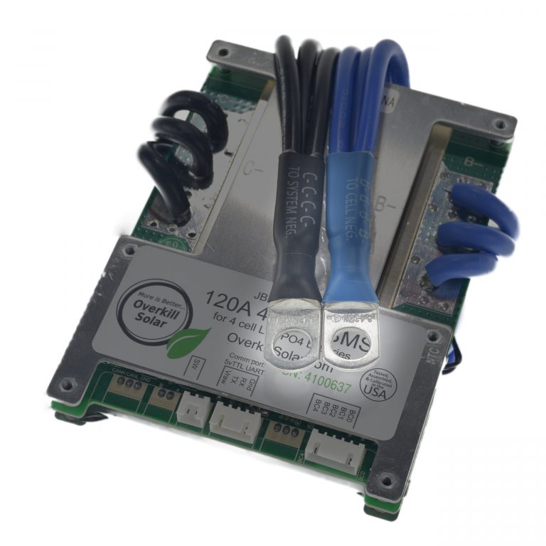 4s BMS 120a LifePo4 with 12″ 8ga Wires – Overkill Solar