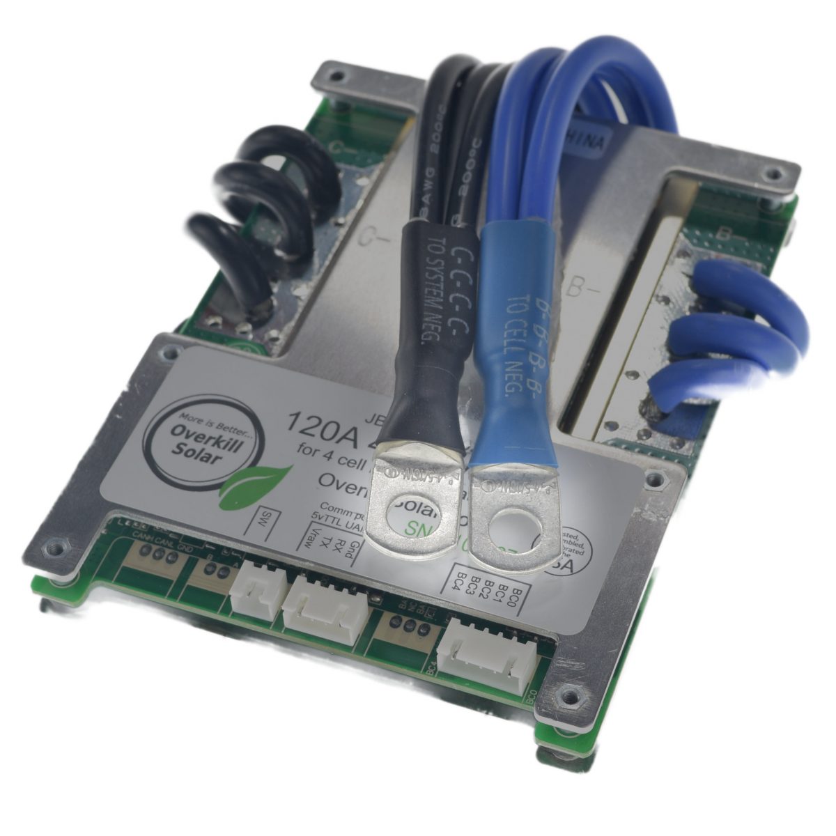 4s BMS 120a LifePo4 with 12″ 8ga Wires – Overkill Solar