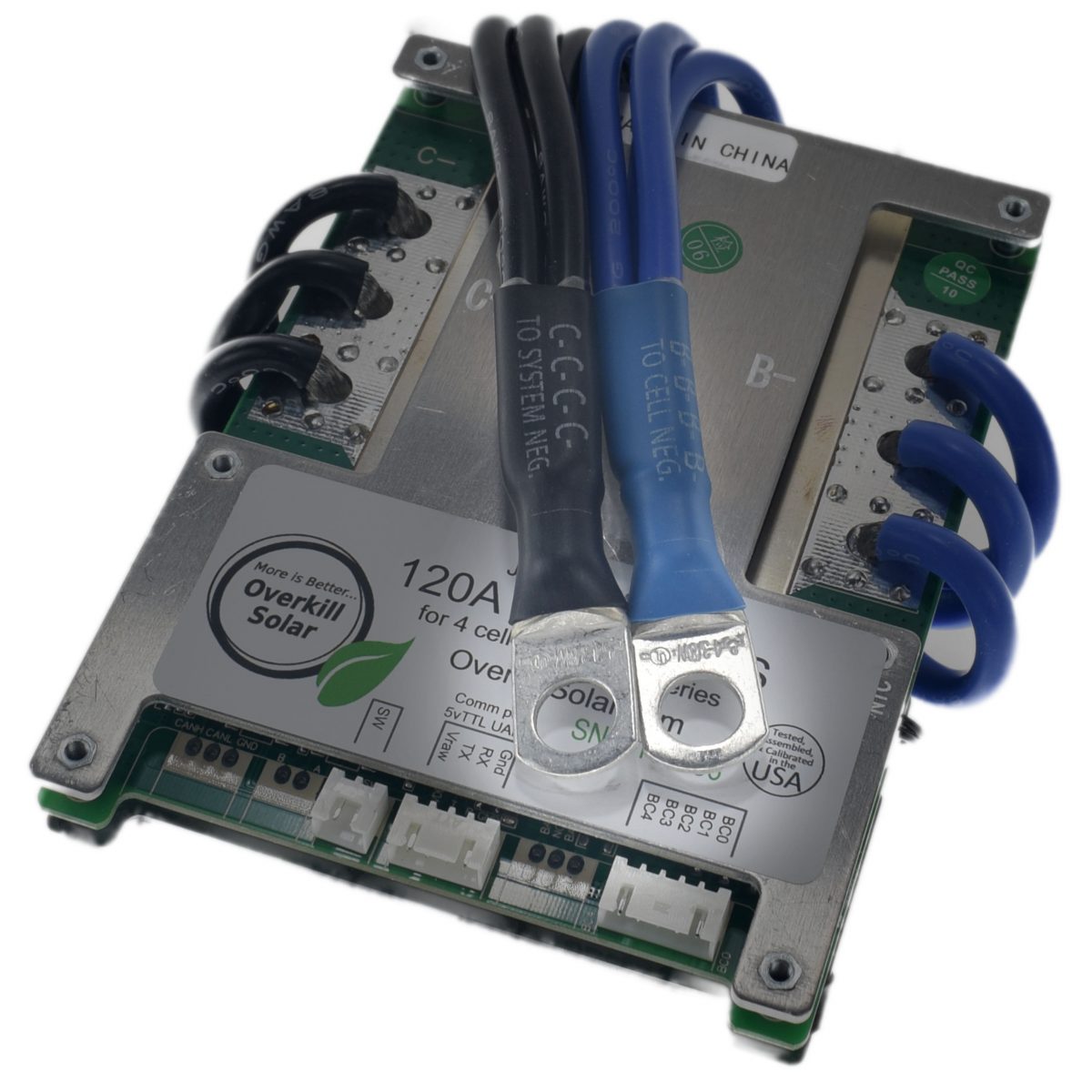 4s BMS 120a LifePo4 with 24″ 8ga Wires – Overkill Solar