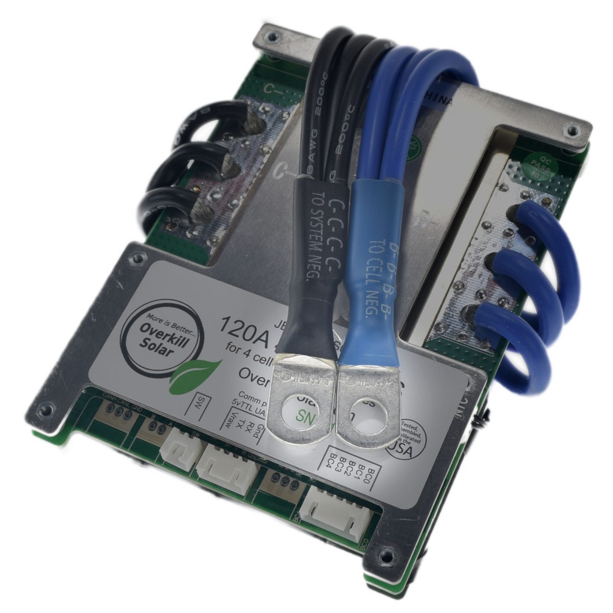 4s BMS 120a LifePo4 with 24″ 8ga Wires – Overkill Solar