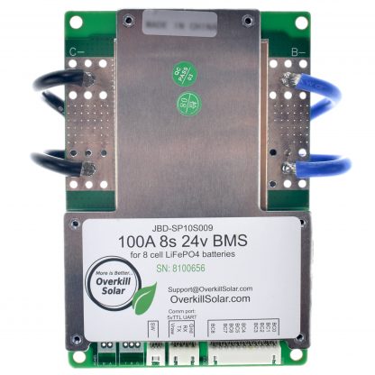 8s BMS 100a LifePo4 with 24″ 8ga Wires – Overkill Solar
