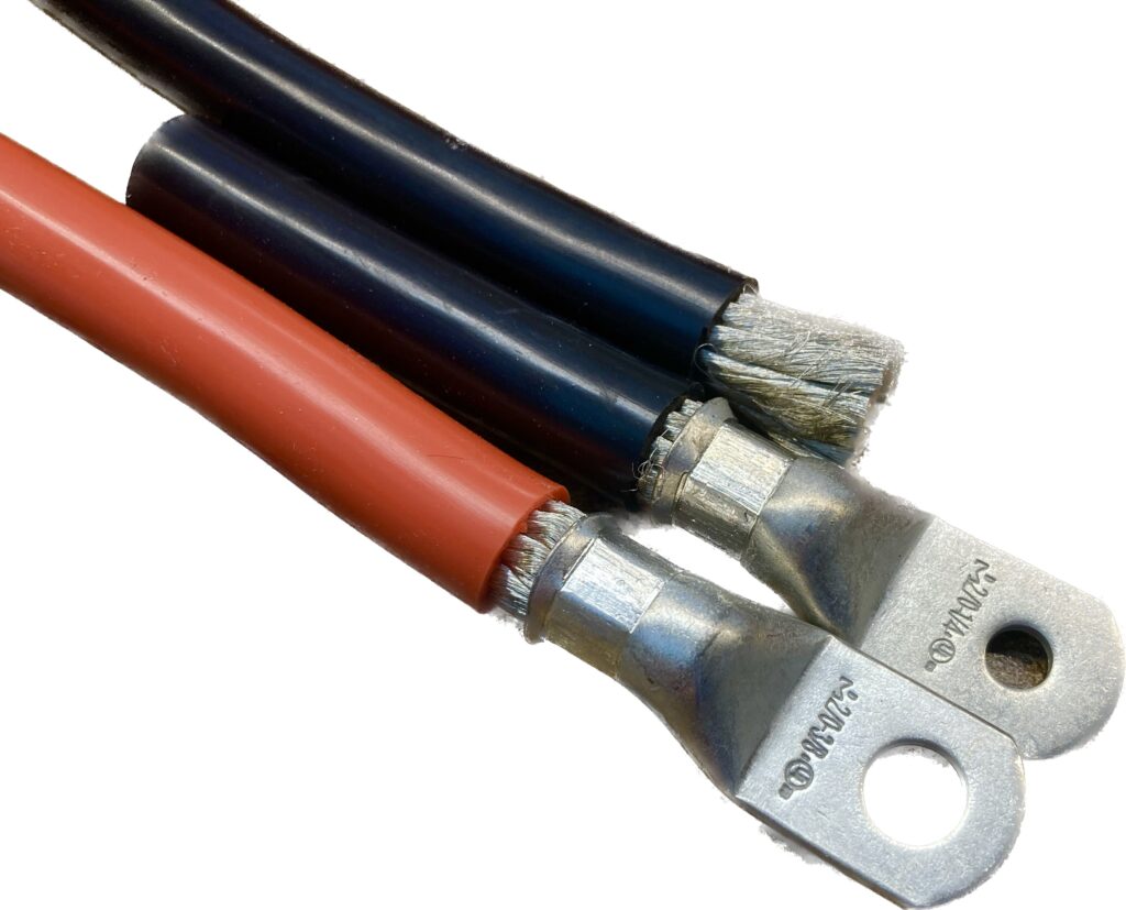 3/0ga silicone wire with custom crimped ends – Overkill Solar