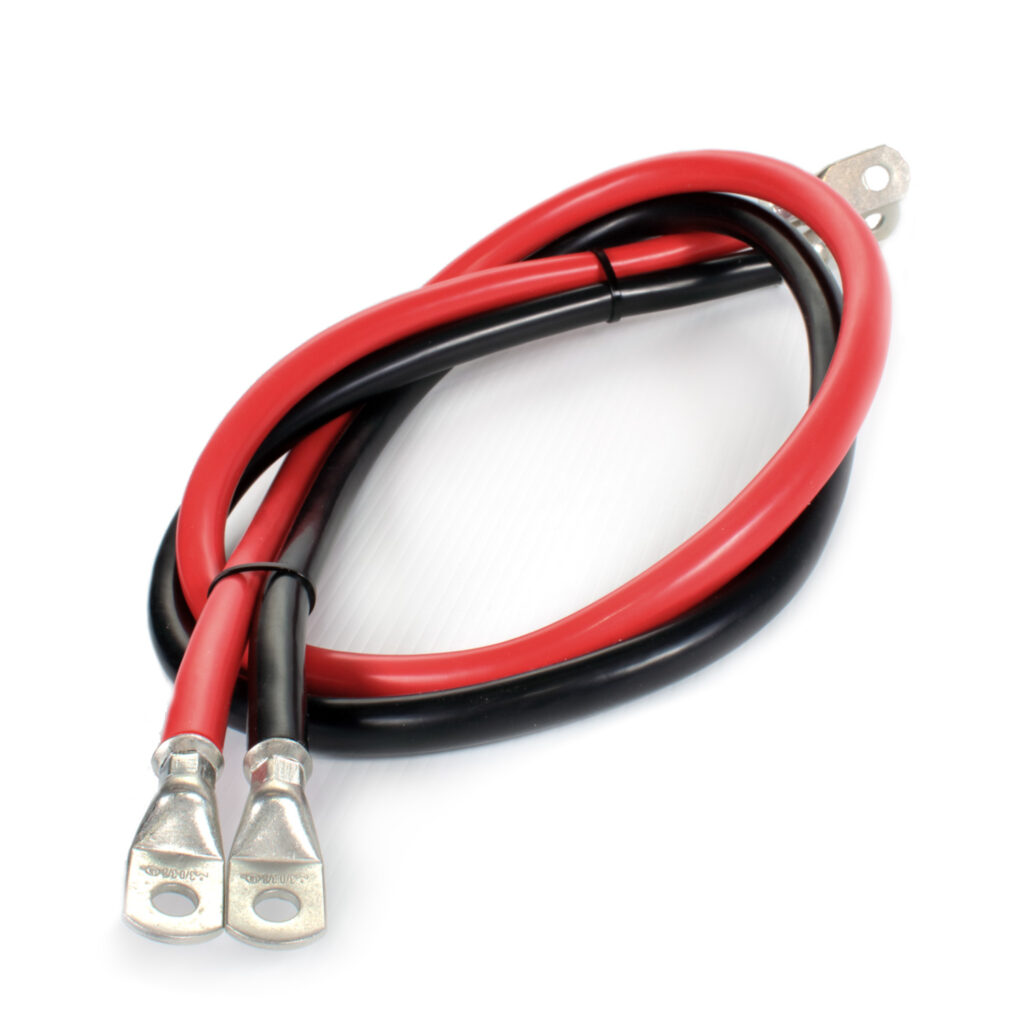 500 Amp Inverter Cable Set – 3/0ga x 4ft with 3/8″ lugs – Overkill Solar