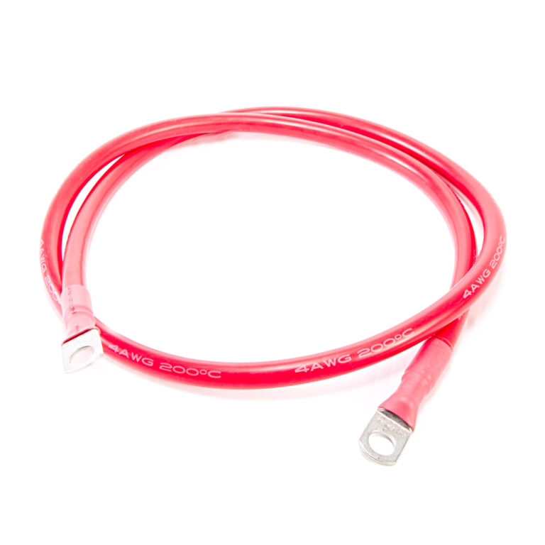 120 Amp Inverter Cable Set – 4ga x 4ft with 3/8″ lugs – Overkill Solar